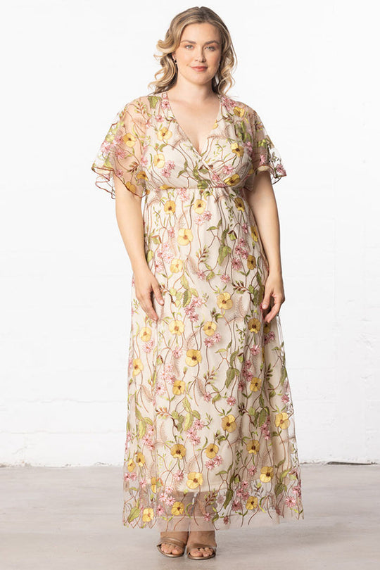 Embroidered Elegance Evening Gown - Plus – Dressbarn