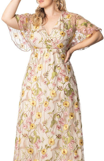 Embroidered Elegance Evening Gown - Plus – Dressbarn