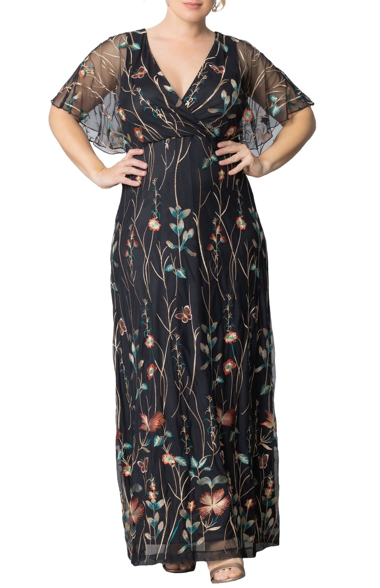 Embroidered Elegance Evening Gown - Plus – Dressbarn