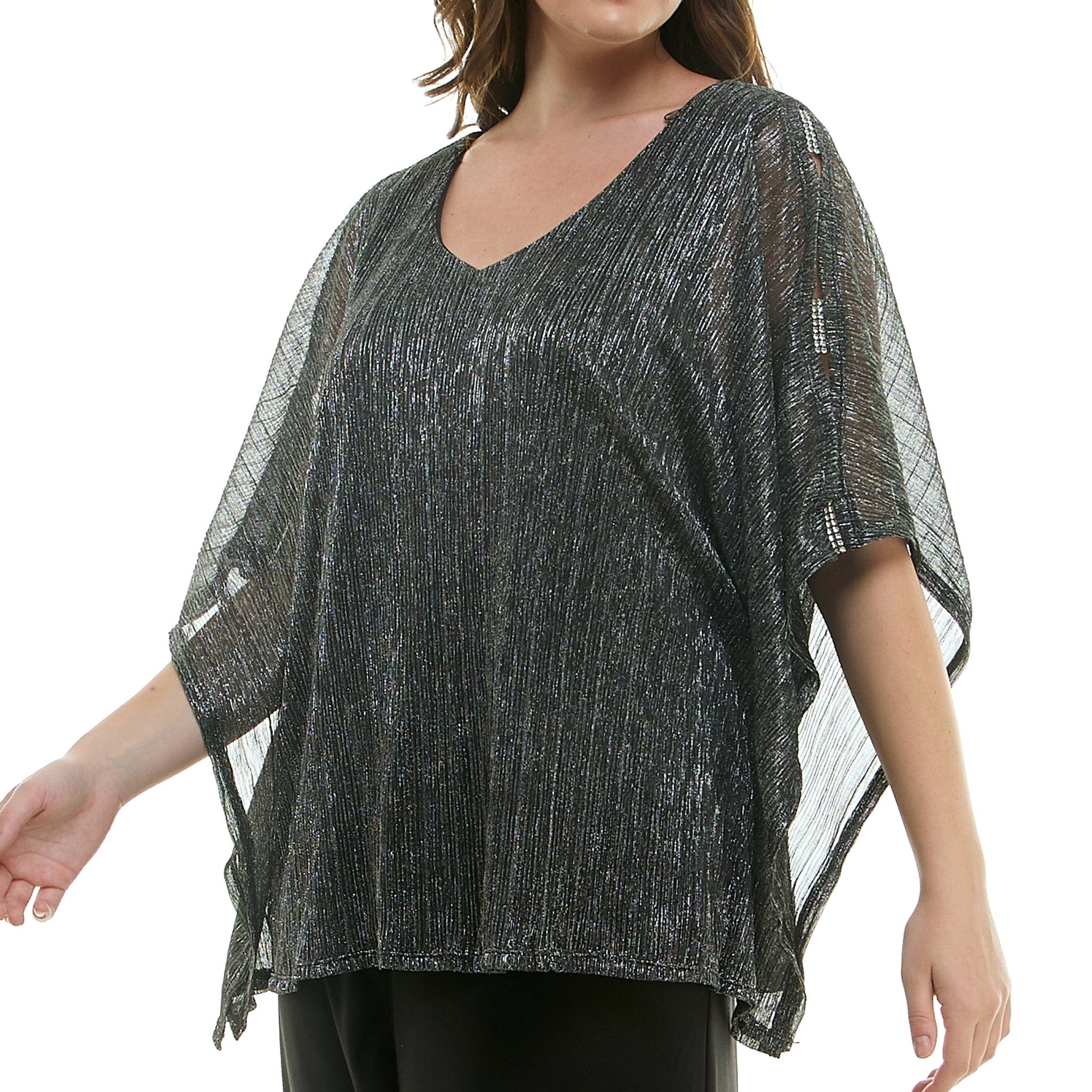 Novelty Trim Cold Shoulder Poncho Pant Set - Plus – Dressbarn