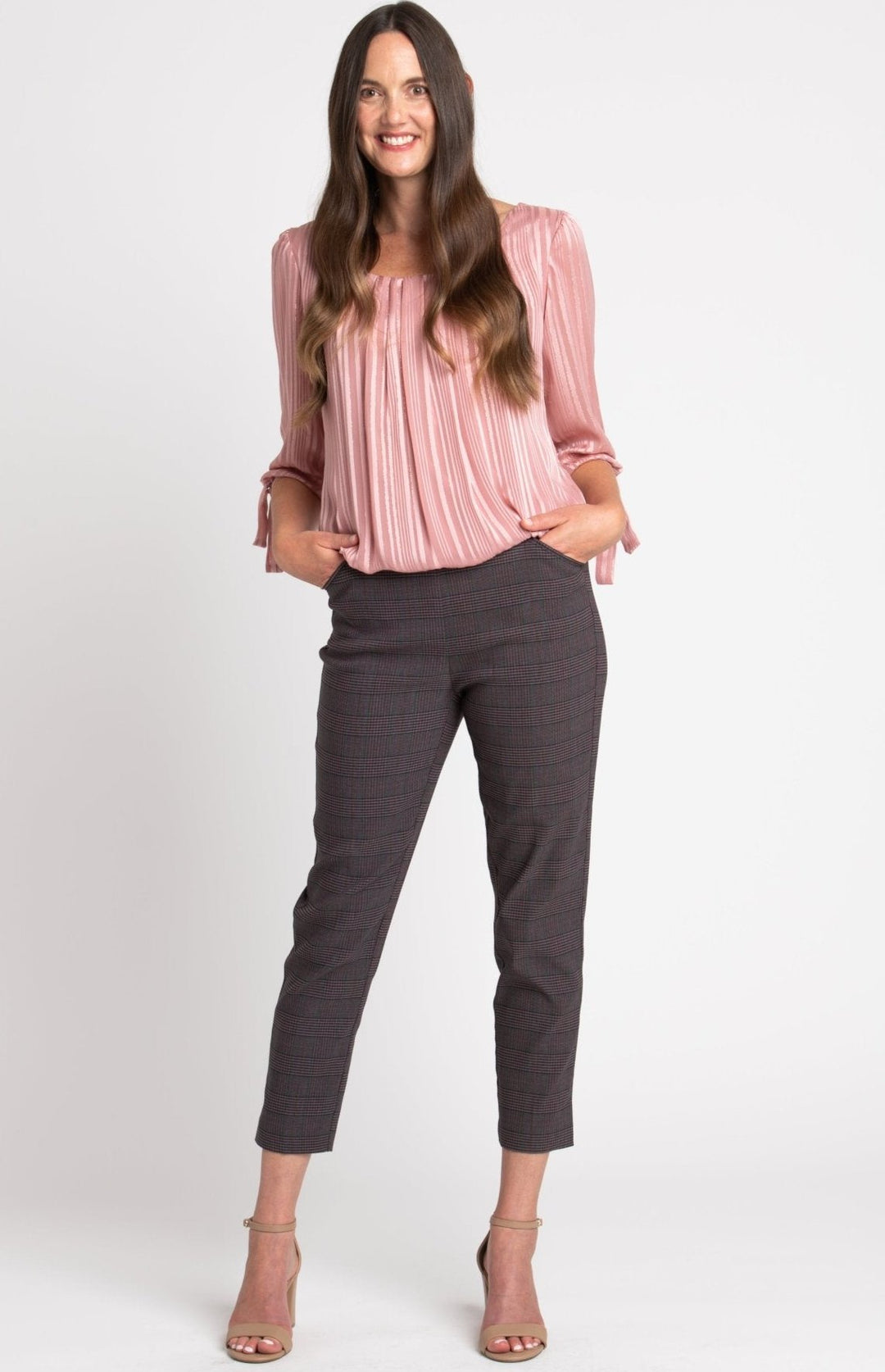 Roz & Ali™ Millennium Wine Plaid Pull On Ankle Pants – Dressbarn