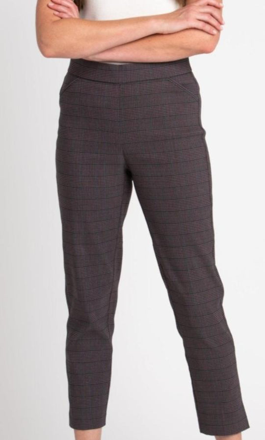 Roz & Ali™ Millennium Wine Plaid Pull On Ankle Pants – Dressbarn