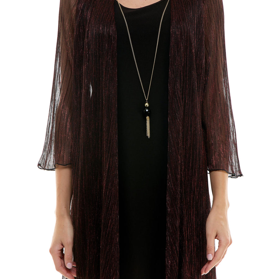 Sara Michelle 3/4 Bell Sleeve 2 Fer Dress And Necklace – Dressbarn