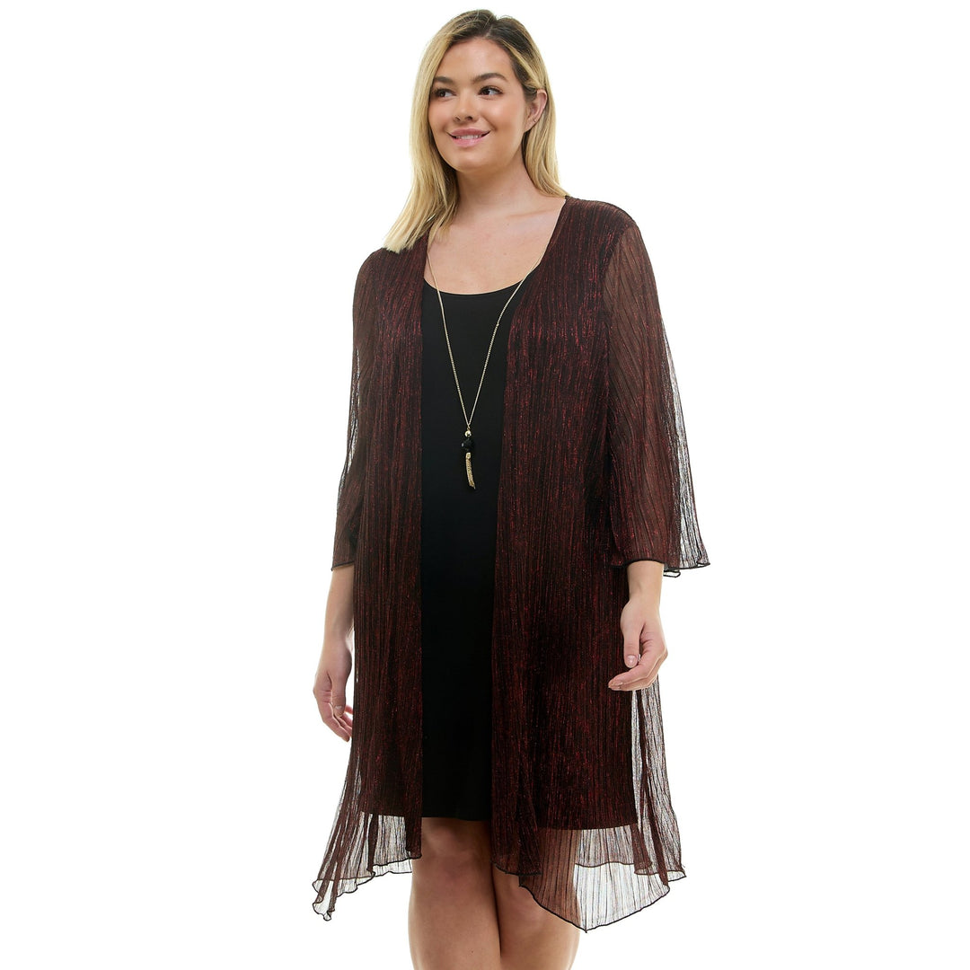 Sara Michelle 3/4 Bell Sleeve 2Fer Dress And Necklace - Plus – Dressbarn