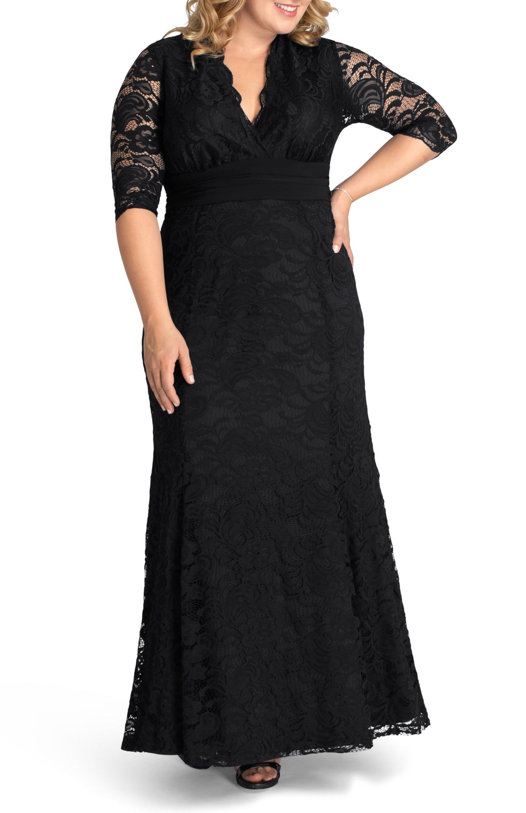 Screen Siren Lace Evening Gown - Plus – Dressbarn